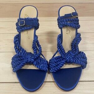 Shoes | Michaela V Braided Strappy High Heels Blue 39 Eu | Poshmark